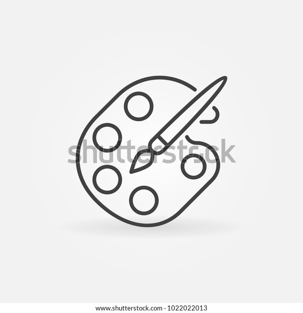 Paint Palette Vector Icon Symbol Thin Stock Vector (Royalty Free ...