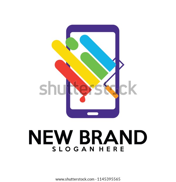 Paint Phone Logo Design Vector Stock Vector (Royalty Free) 1145395565 ...