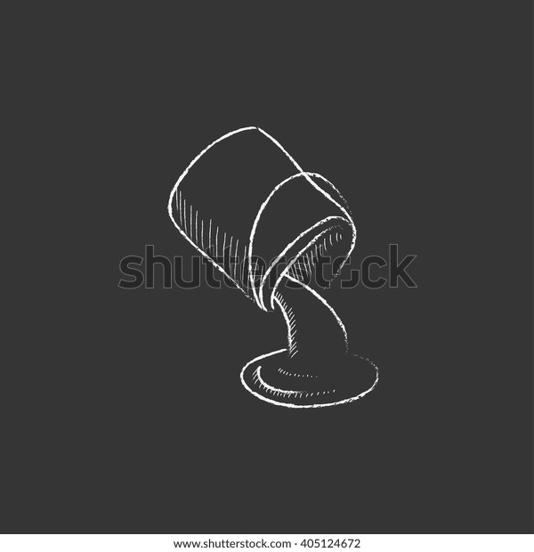 Stock vektor „Paint Pouring Bucket Drawn Chalk Icon“ (bez autorských ...
