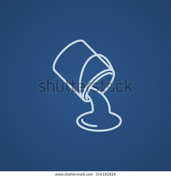Paint Pouring Bucket Line Icon Web Stock Vector (Royalty Free ...