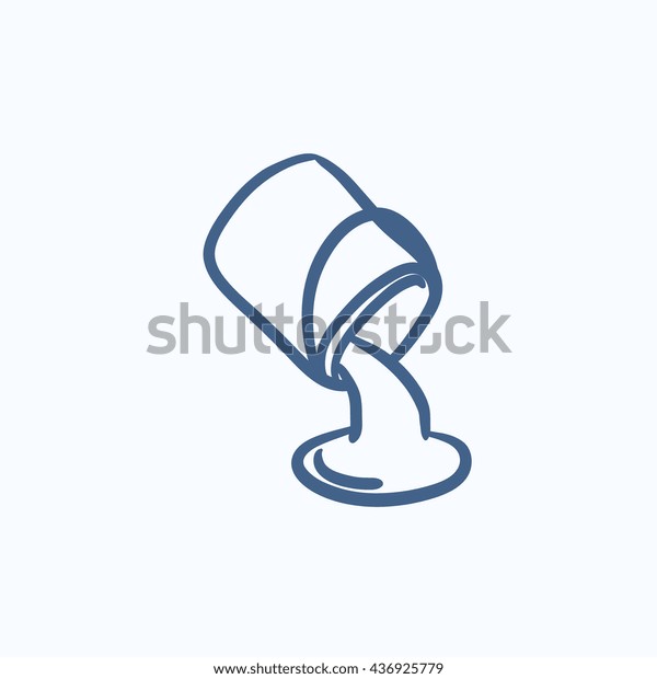Paint Pouring Bucket Vector Sketch Icon Stok Vektör (Telifsiz ...