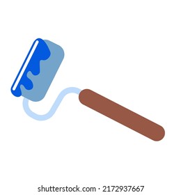 Paint Roller Blue Paint On White Stock Vector (Royalty Free) 2172937667 ...