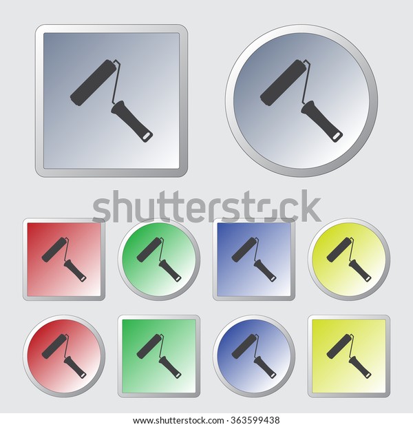 Paint Roller Icon Decorating Painting Repair Stock Vector (Royalty Free ...