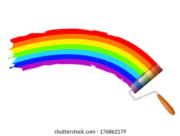 Roller Paint Wall Color Rainbow Isolated Stock-illustration 115413838 ...