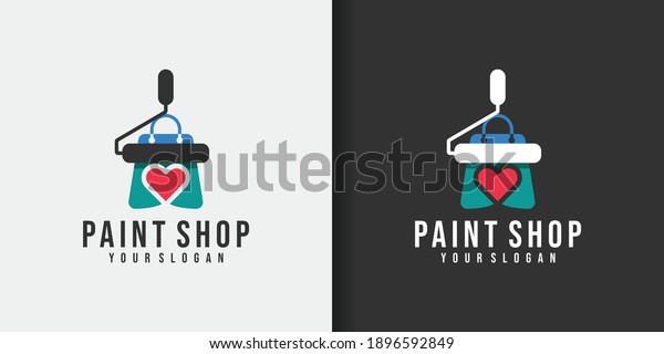 Paint Shop Logo Template Design Vector Stock Vector (Royalty Free ...
