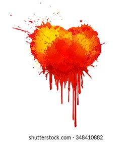 Paint Splash Heart Vector Color Illustration: เวกเตอร์สต็อก (ปลอดค่า ...