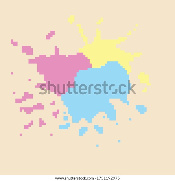 Paint Splash Pixel Art Paint Splat Stock Vector (Royalty Free ...