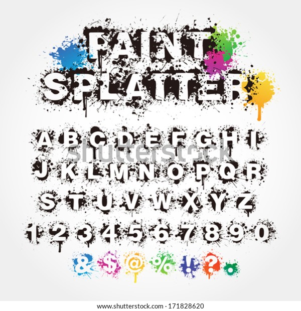 Paint Splatter Alphabet Stock Vector (Royalty Free) 171828620