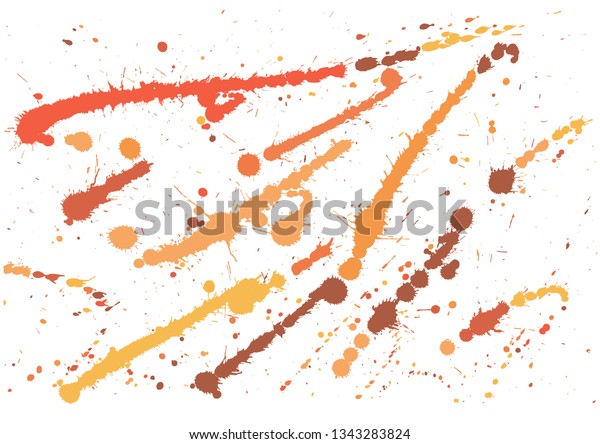 Paint Splatter Background Orange Ink Splash Stock Vector (Royalty Free ...