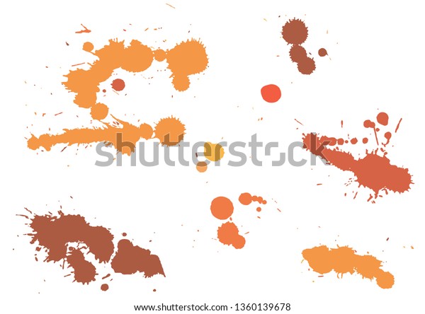 Paint Splatter Background Orange Ink Splash Stock Vector (Royalty Free ...