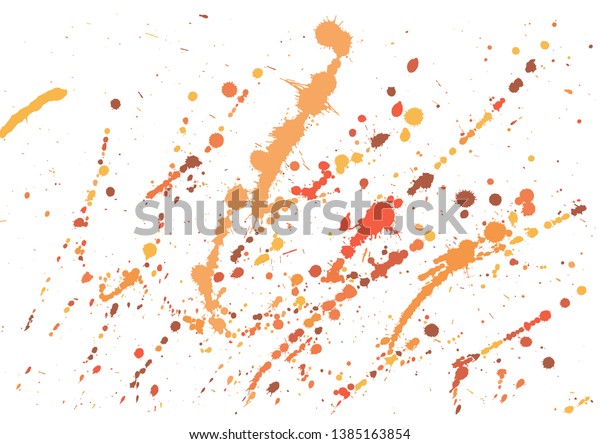 Paint Splatter Background Orange Ink Splash Stock Vector (Royalty Free ...
