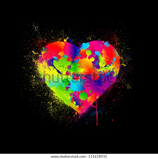 Paint Splatter Heart Vector Illustration Stock Vector (Royalty Free ...