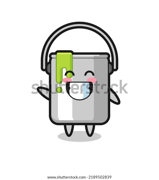 Paint Tin Cartoon Character Doing Wave Stock Vector (Royalty Free ...