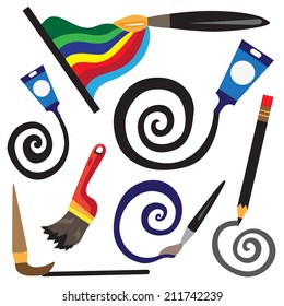 Paint Tools Cartoons Stock Vector (Royalty Free) 211742239 | Shutterstock