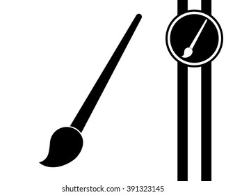 Paintbrush Black White Vector Icon Stock Vector (Royalty Free) 391323145