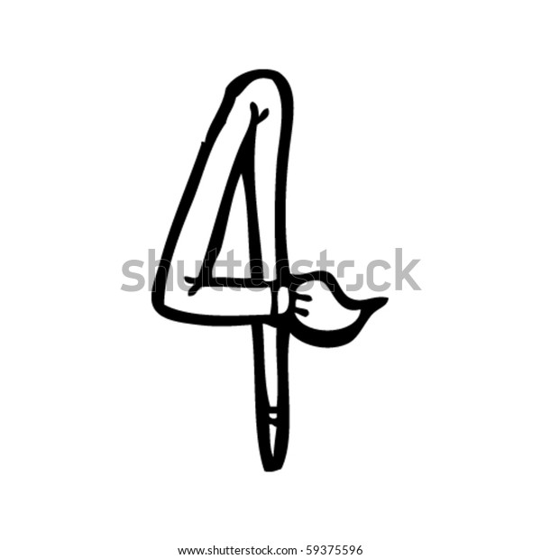 Paintbrush Cartoon Number 4 Stock Vector (Royalty Free) 59375596 ...