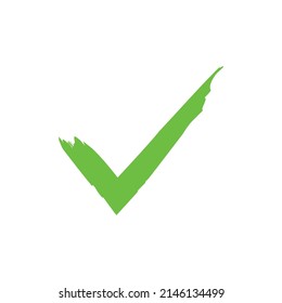 Paintbrush Green Check Mark Icon Tick Stock Vector (Royalty Free ...