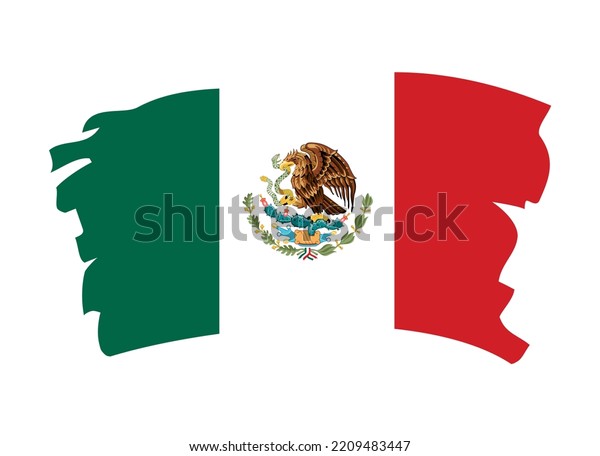 Paintbrush Grunge Flag Mexico Vertical Tricolor Stock Vector (Royalty ...