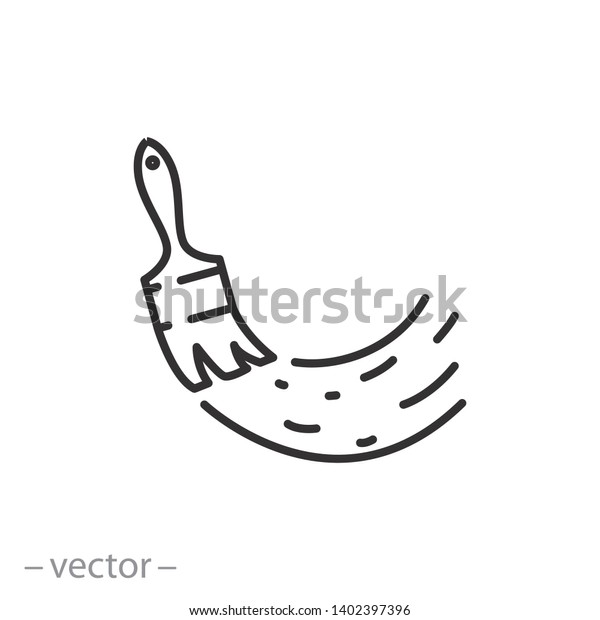 Paintbrush Icon Paint Brush Line Sign Stock Vector (Royalty Free ...