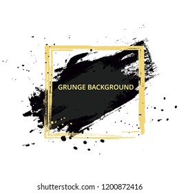 Gold Paint Black Square Hand Painted Stock Vector (Royalty Free ...