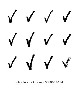 Painted Check Mark Isolated On White Stock Vector (Royalty Free ...