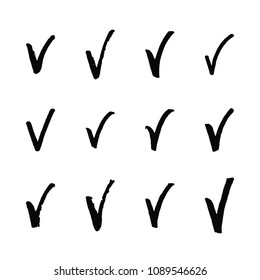 Painted Check Mark Isolated On White Stock Vector (Royalty Free ...