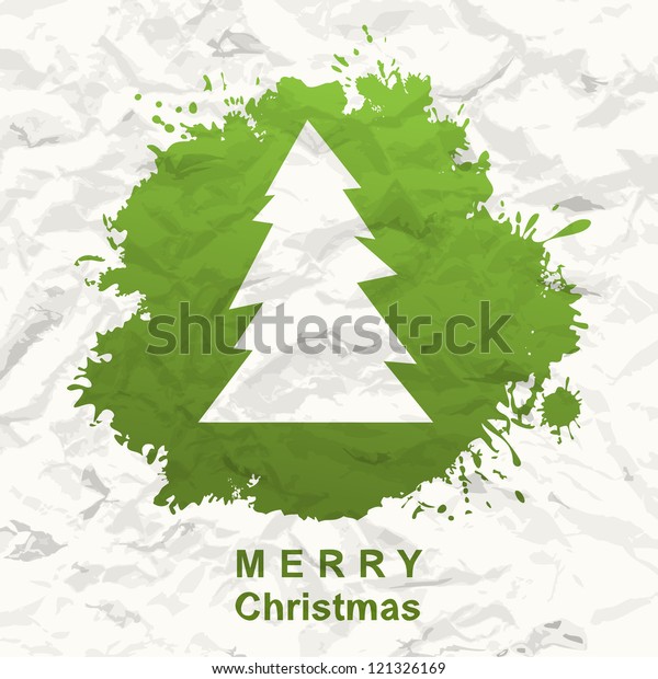 Painted Christmas Tree Crumpled Paper Eps10: vector de stock (libre de ...