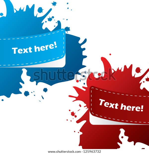 Painted Color Labels Paint Splatter Text: เวกเตอร์สต็อก (ปลอดค่า ...
