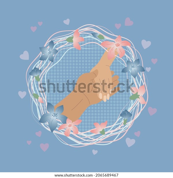 Painted Hands Follow Me Gesture Symbol Stock Vector (Royalty Free ...