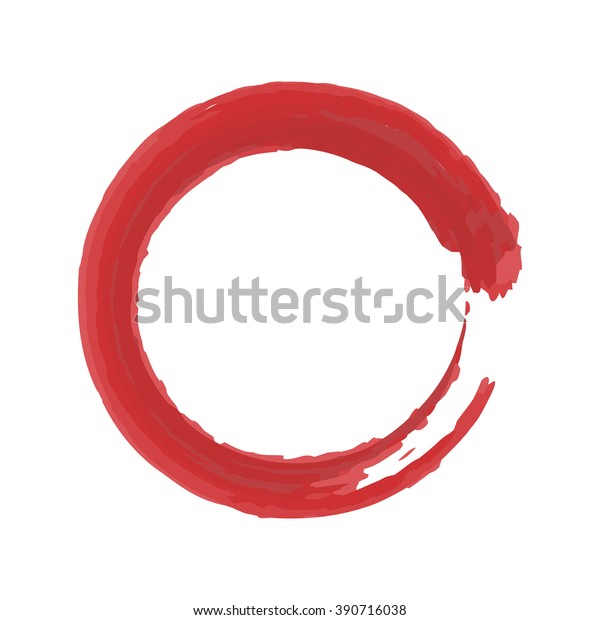 Painted Red Circle On White Background Stock Vector (Royalty Free ...