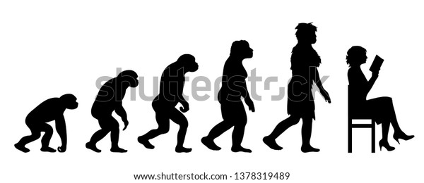 Painted Theory Evolution Woman Vector Silhouette Stock Vector (Royalty ...