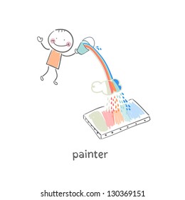 Cartoon Vector Doodle Stickman Preparing Rope Stock Vector (Royalty ...