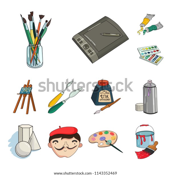 Painter Drawing Cartoon Icons Set Collection Stock Vector (Royalty Free ...