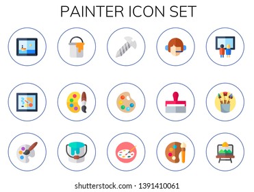 Painter Icon Set 15 Flat Painter Stock Vector (Royalty Free) 1391410061 | Shutterstock