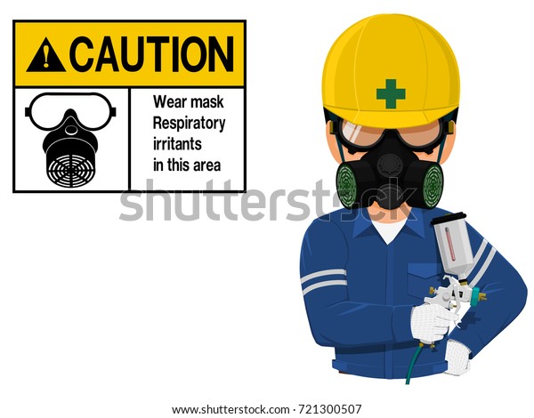 Painter Respiration Mask On Transparent Background Stock Vector ...