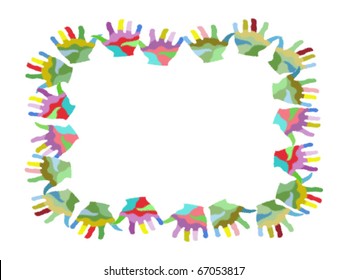 Painting Hands Frame: vector de stock (libre de regalías) 67053817 ...
