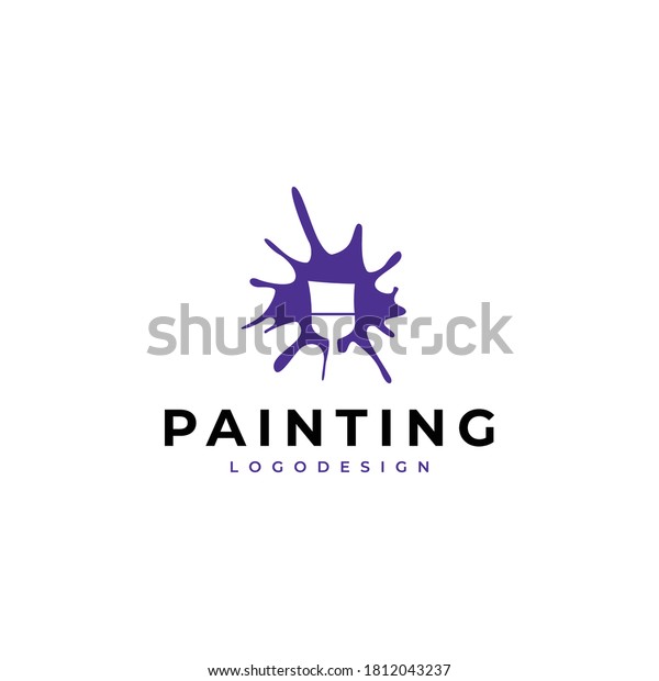 Painting Logo Design Template Vector Paintbrush Stock Vector (Royalty ...