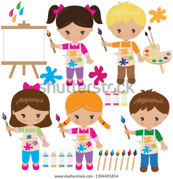 Painting Vector Cartoon Illustration Stock Vector (Royalty Free ...