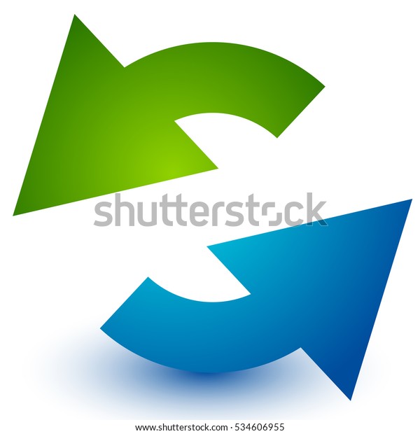 Pair Arrows Circle Circular Arrows Recycling Stock Vector (Royalty Free ...