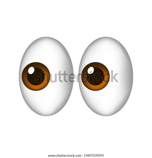 Pair Cartoon Eyes Looking Slightly Left Stock Vector (Royalty Free ...