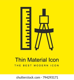 Pair Compasses Ruler Bright Yellow Material Stock Vector (Royalty Free ...