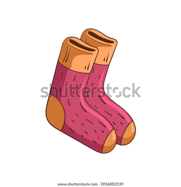 Pair Cute Socks Cartoon Style Vector Stock Vector (Royalty Free ...