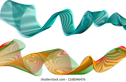 Pair Doublelayered Ribbon Waves Top Ribbon Stock Vector (Royalty Free ...
