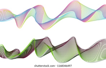 Pair Doublelayered Ribbon Waves Top Ribbon Stock Vector (Royalty Free ...