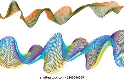 Pair Doublelayered Ribbon Waves Top Ribbon Stock Vector (Royalty Free ...