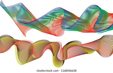 Pair Doublelayered Ribbon Waves Top Ribbon Stock Vector (Royalty Free ...