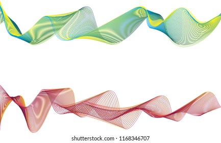 Pair Doublelayered Ribbon Waves Top Ribbon Stock Vector (Royalty Free ...