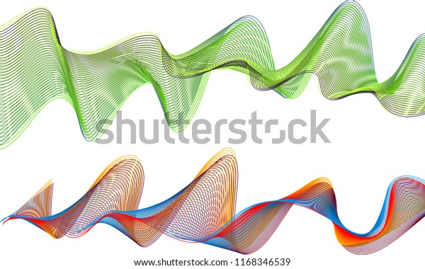 Pair Doublelayered Ribbon Waves Top Ribbon Stock Vector (Royalty Free ...