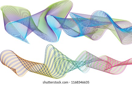 Pair Ribbon Waves Top Ribbon Alternating Stock Vector (Royalty Free ...