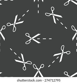 Scissors Cut Dotted Line Path Seamless Stock Vector (Royalty Free ...